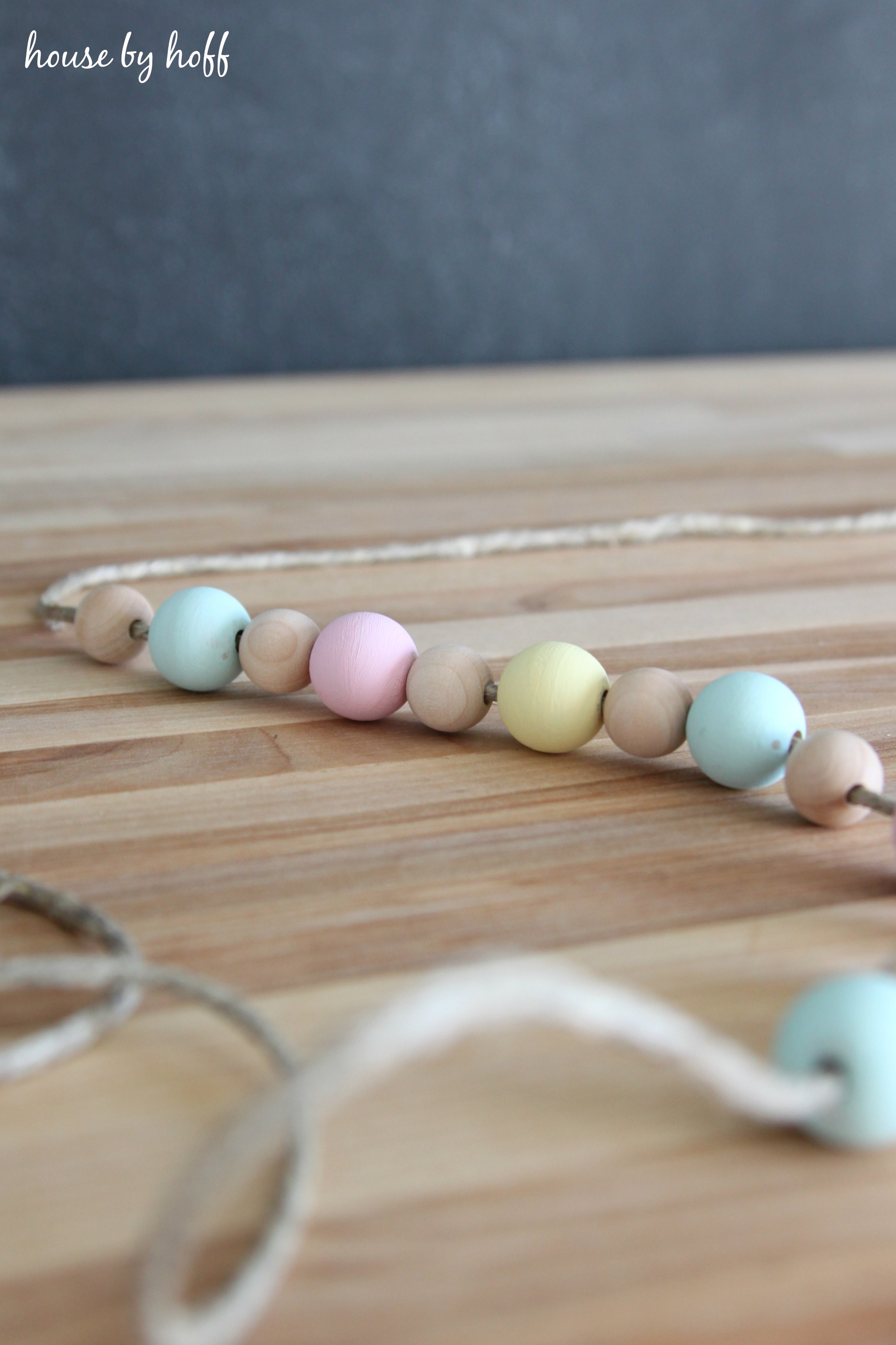 Wood Bead Garland for Spring