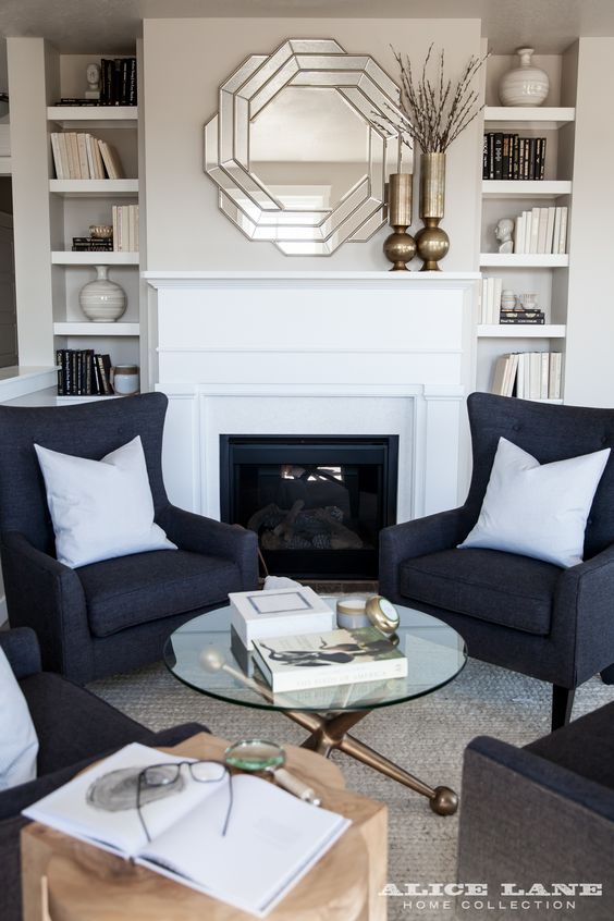 Classic Design: Flanking a Fireplace with Accent Chairs - House by Hoff